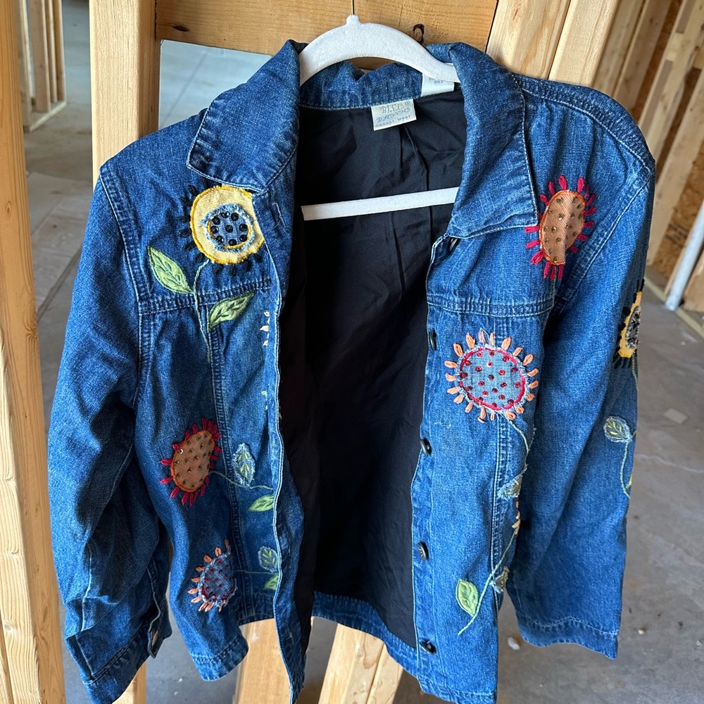 Bleu Bayou Vintage Jacket 90s Sunflower Denim - Gem